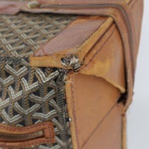 Goyard | Bags | Vintage Authentic Goyard Woven Fiber Logo Suitcase ...